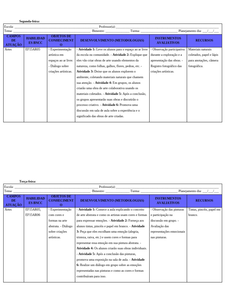 Planos de Aula - 3 | PDF