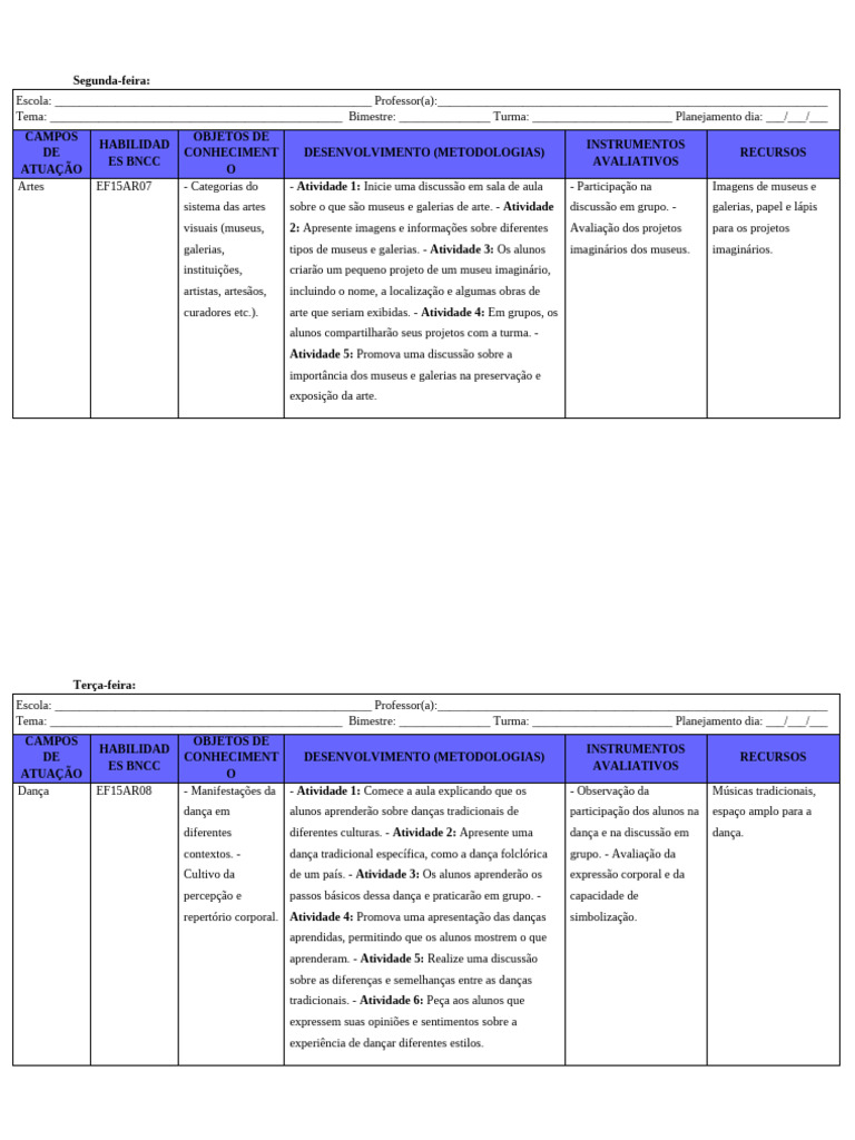 Planos de Aula - 4 | PDF