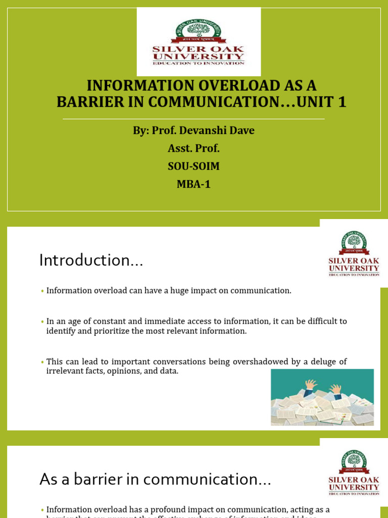 Information Overload in Communication | PDF | Career & Growth