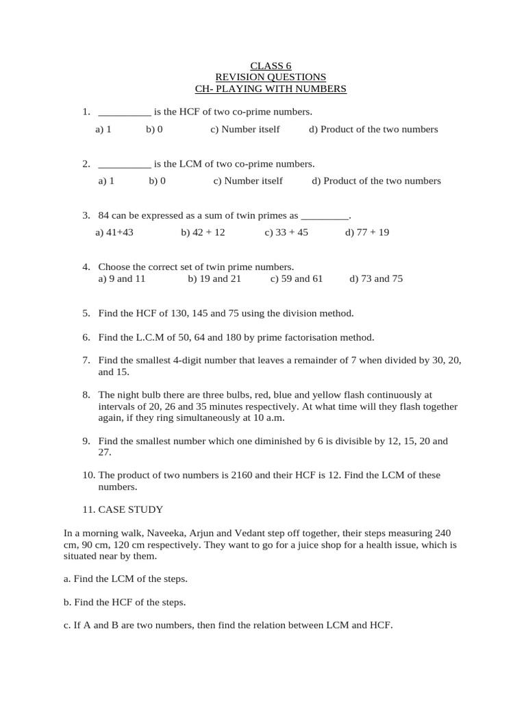 Class 6 Playing With Numbers | PDF