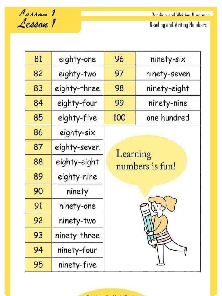 Reading and Writing Numbers | PDF