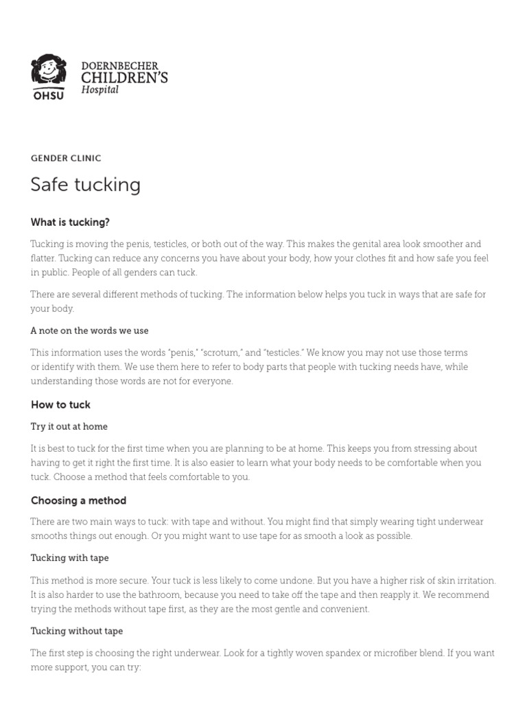 Gender Clinic Safe Tucking Handout | PDF
