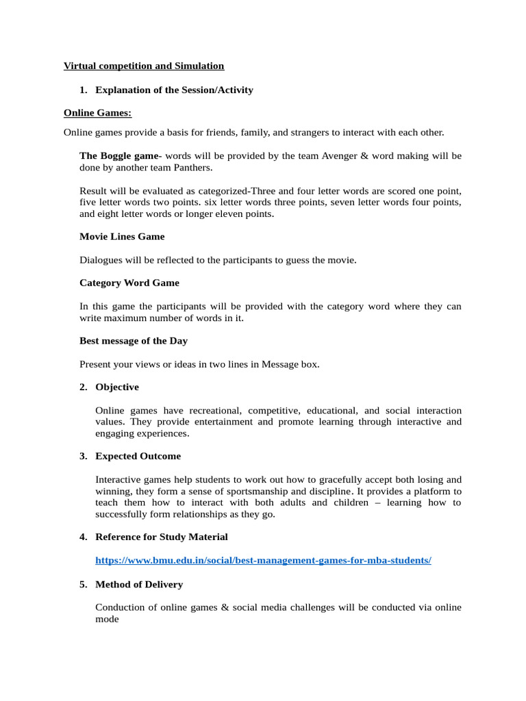 Virtual Competition and Simulation | PDF