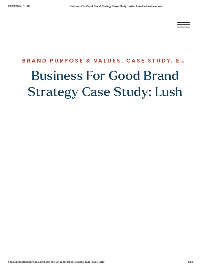Brand Strategy Case Study Lush | PDF