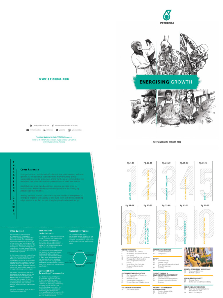 PETRONAS Sustainability Report 2018 - 0 | PDF | Sustainability | Governance