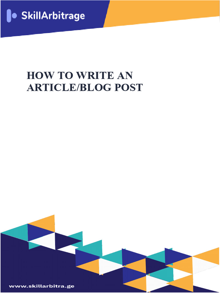 How To Write An Article-Blog Post | PDF