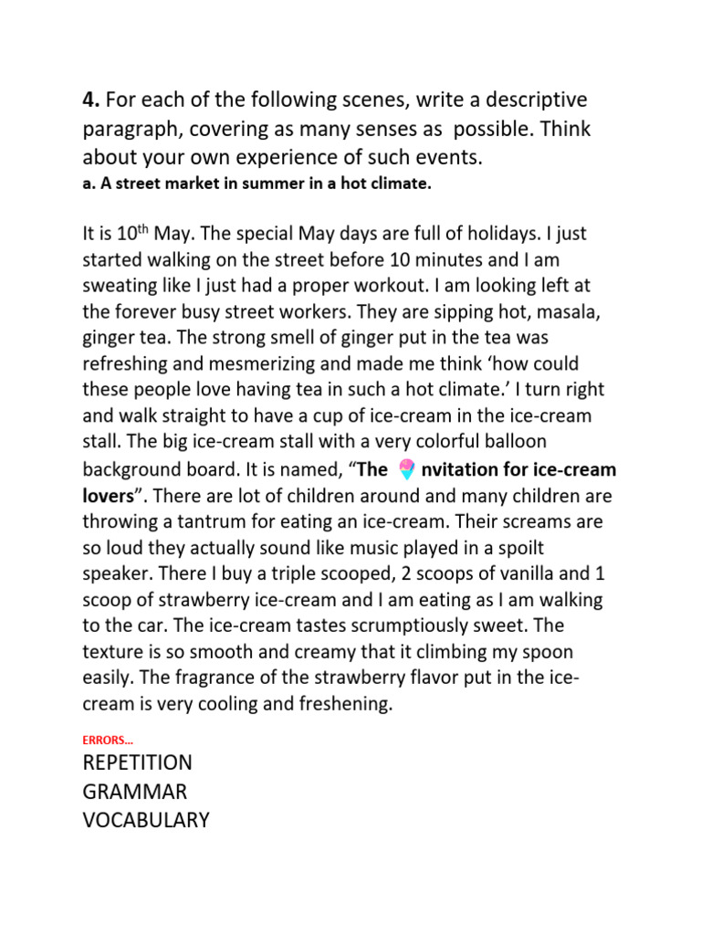 Descriptive Writing | PDF