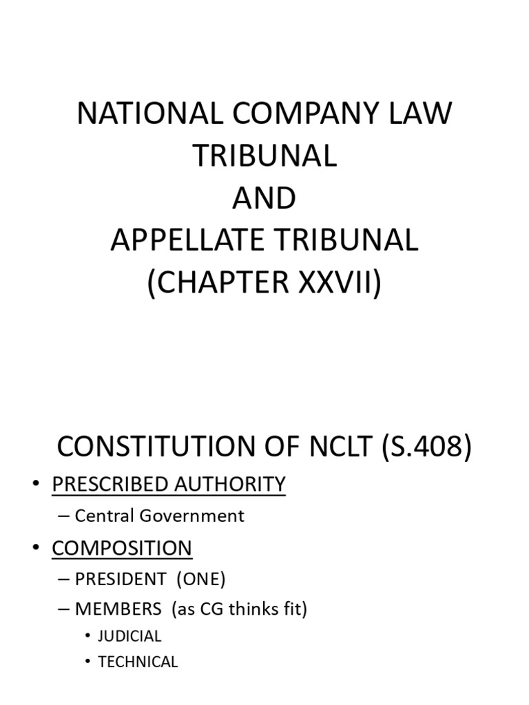 NCLT & NCLAT: Structure & Roles | PDF | Tribunal | Law