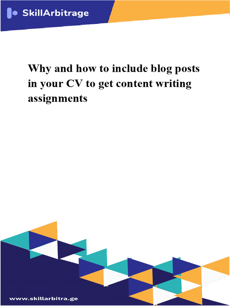 Why and How To Include Blog Posts in Your CV To Get Content Writing ...