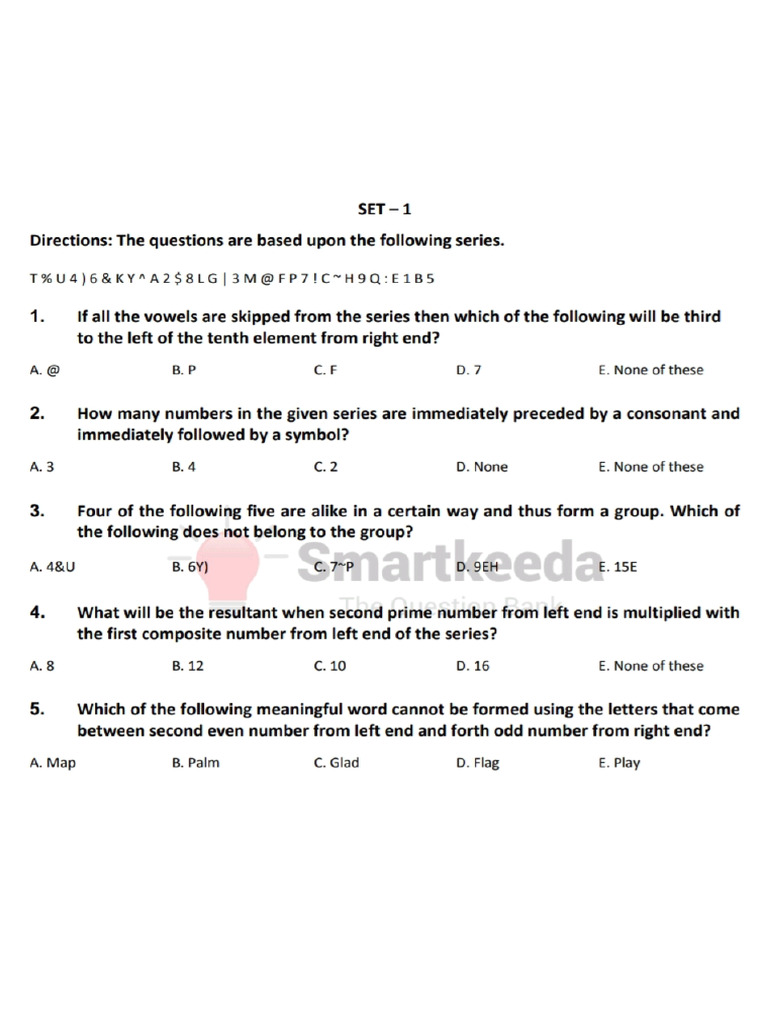 Alphabet Test Questions (Reasoning) | PDF
