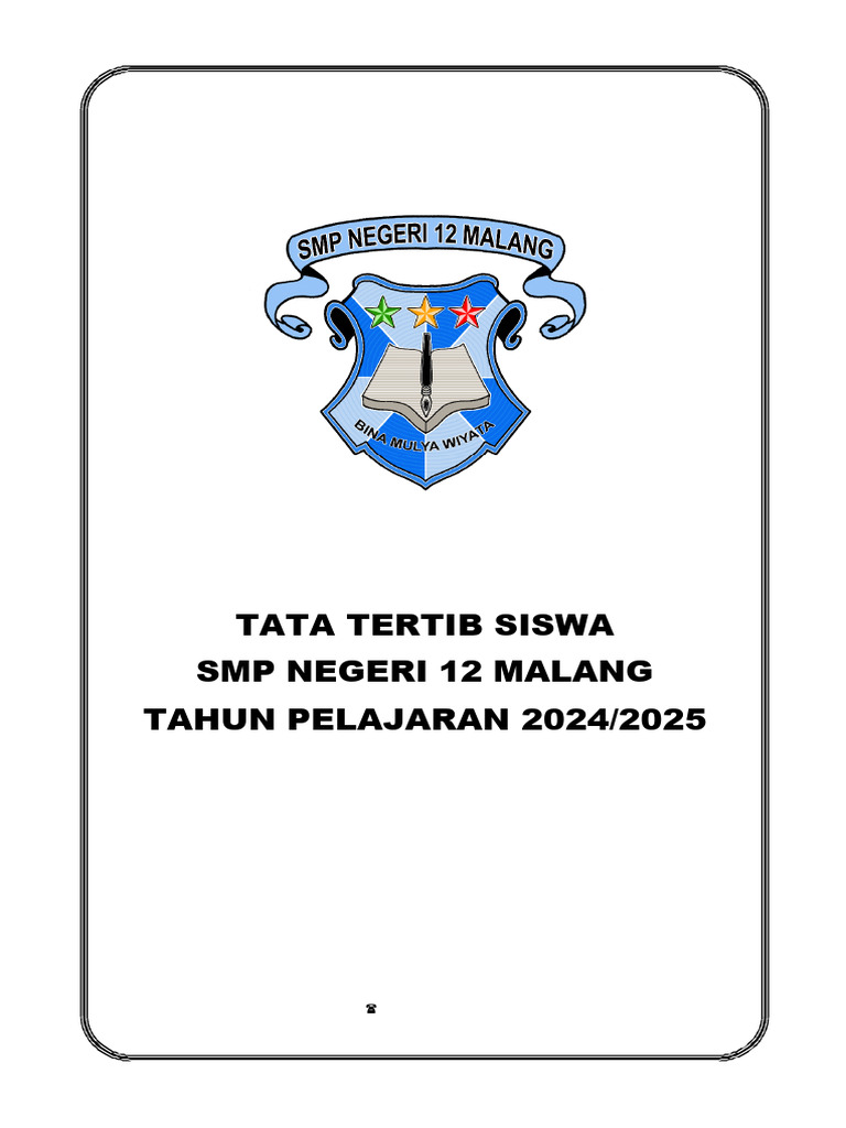 Tata Tertib Siswa Tapel 2024 2025 | PDF