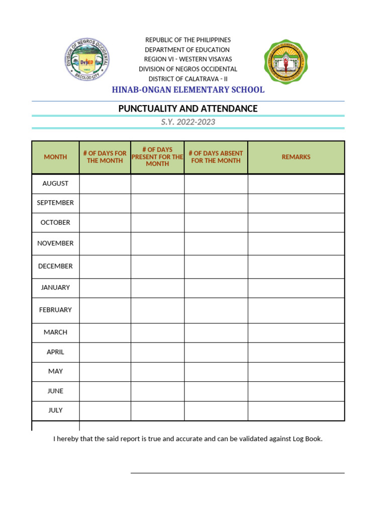 Attendance and Punctuality | PDF