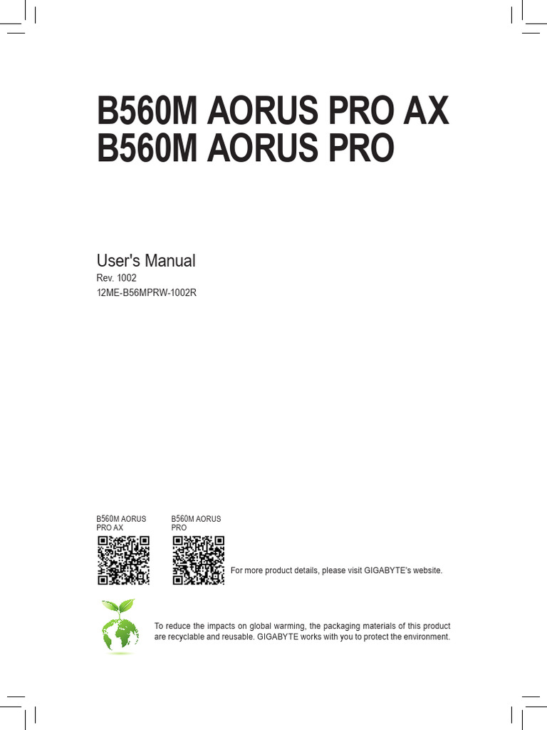 MB Manual B560m-Aorus-Pro-Ax 1002 e 211004 | PDF