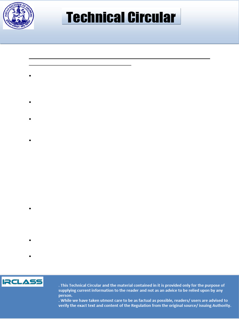 Technical Circular No41 | PDF