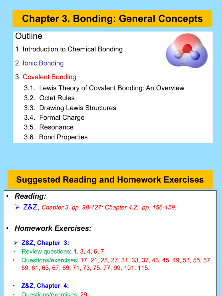 2020F CHEM1020 Chapter 3 Bonding I After Lecture Notes | PDF