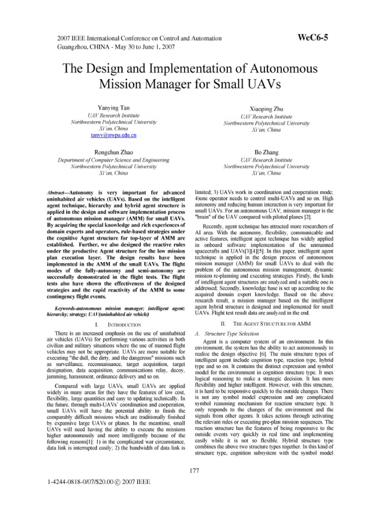 The Design and Implementation of Autonomous | PDF | Unmanned Aerial ...
