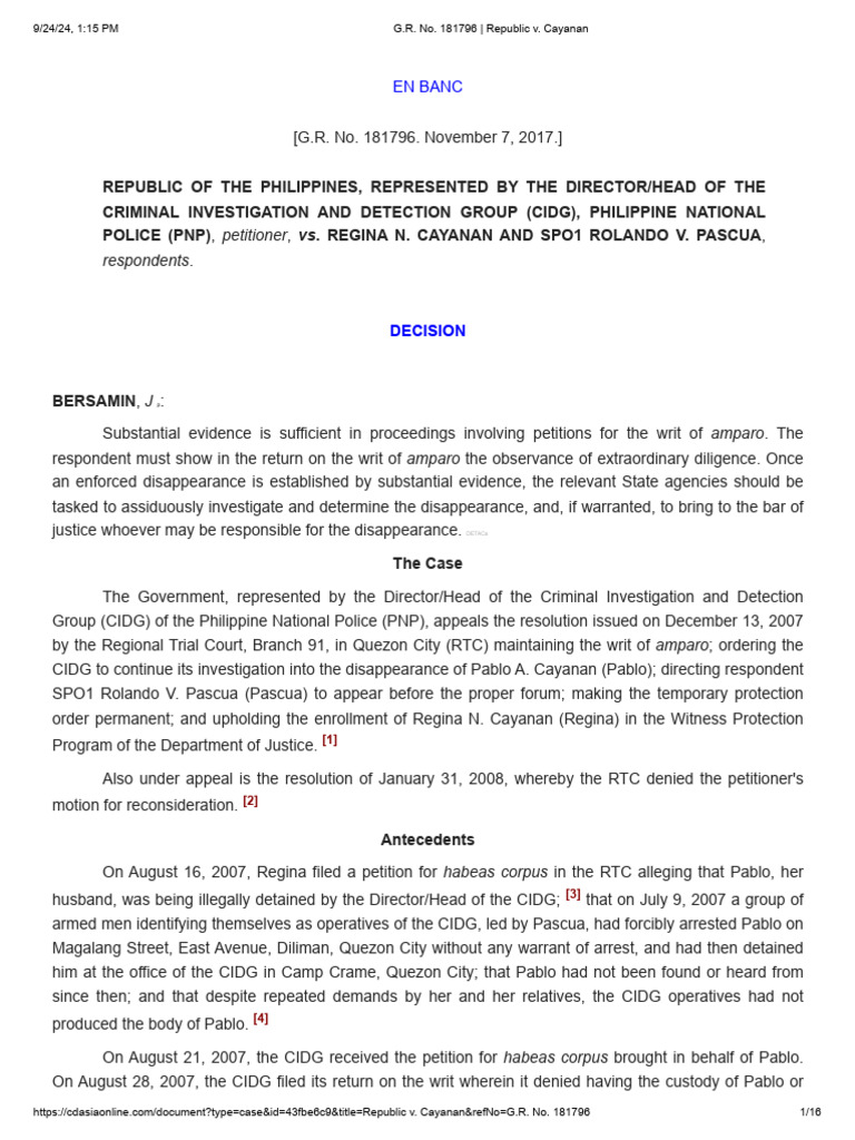 G.R. No. 181796 - Republic v. Cayanan | PDF