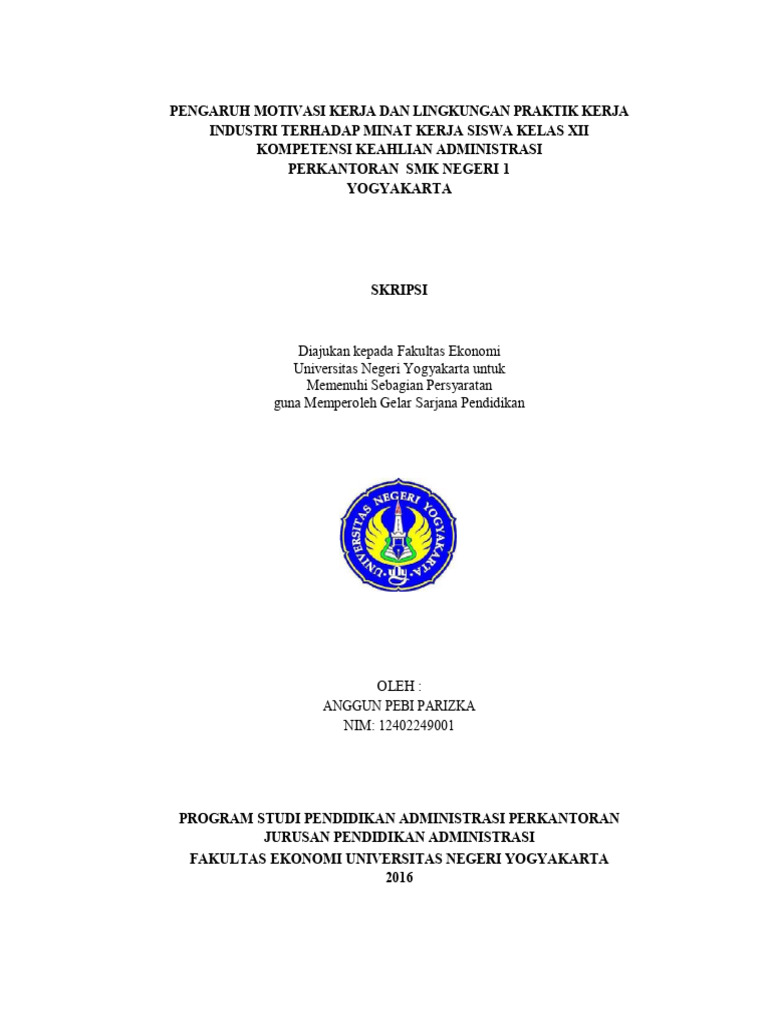 Skripsi - Anggun Pebi Parizka | PDF