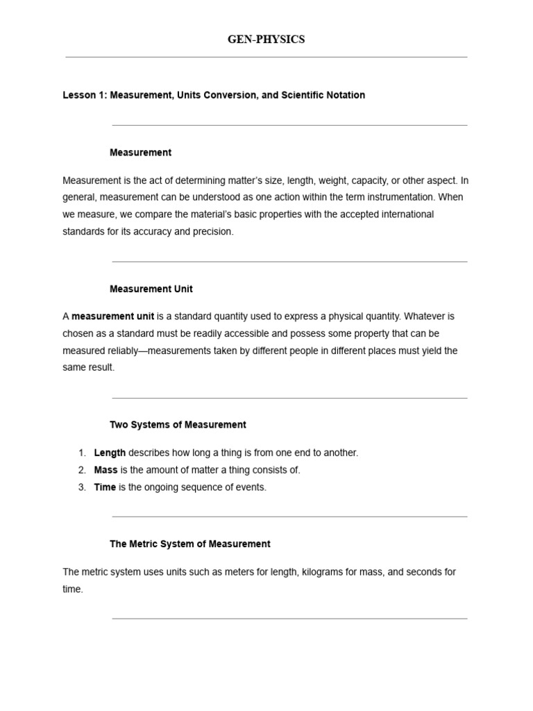 Handouts Gen Physics | PDF