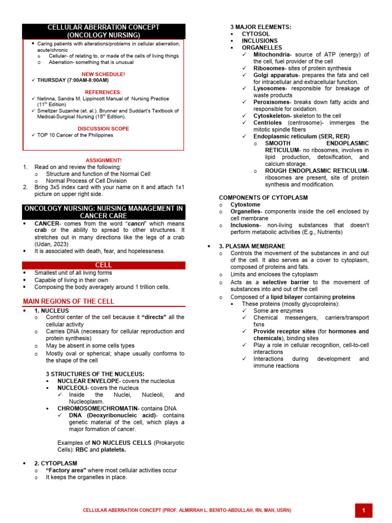 Cellular Aberration Notes | PDF