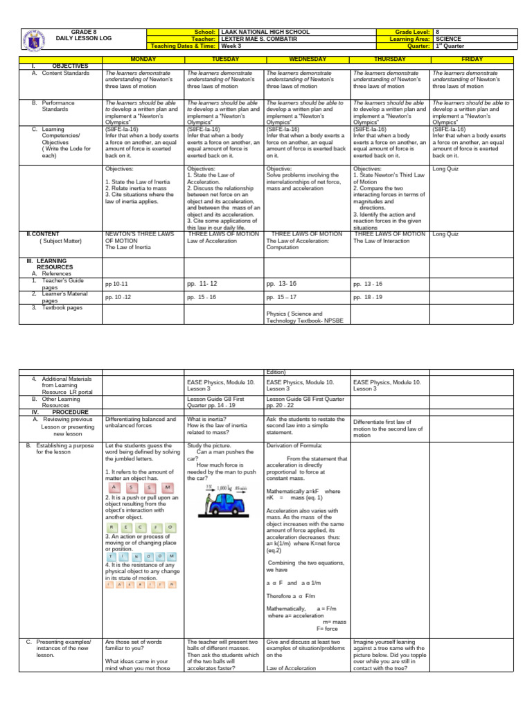 Grade 8 Science Week 3 | PDF