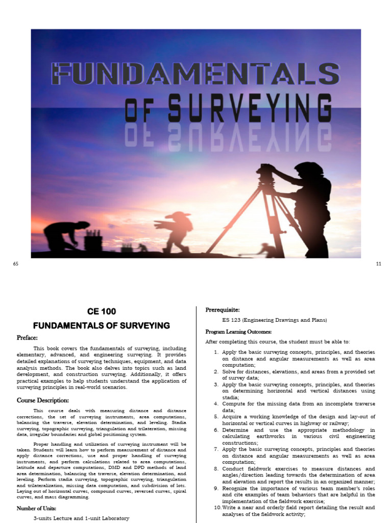 Fundamentals of Surveying Module 1 | PDF