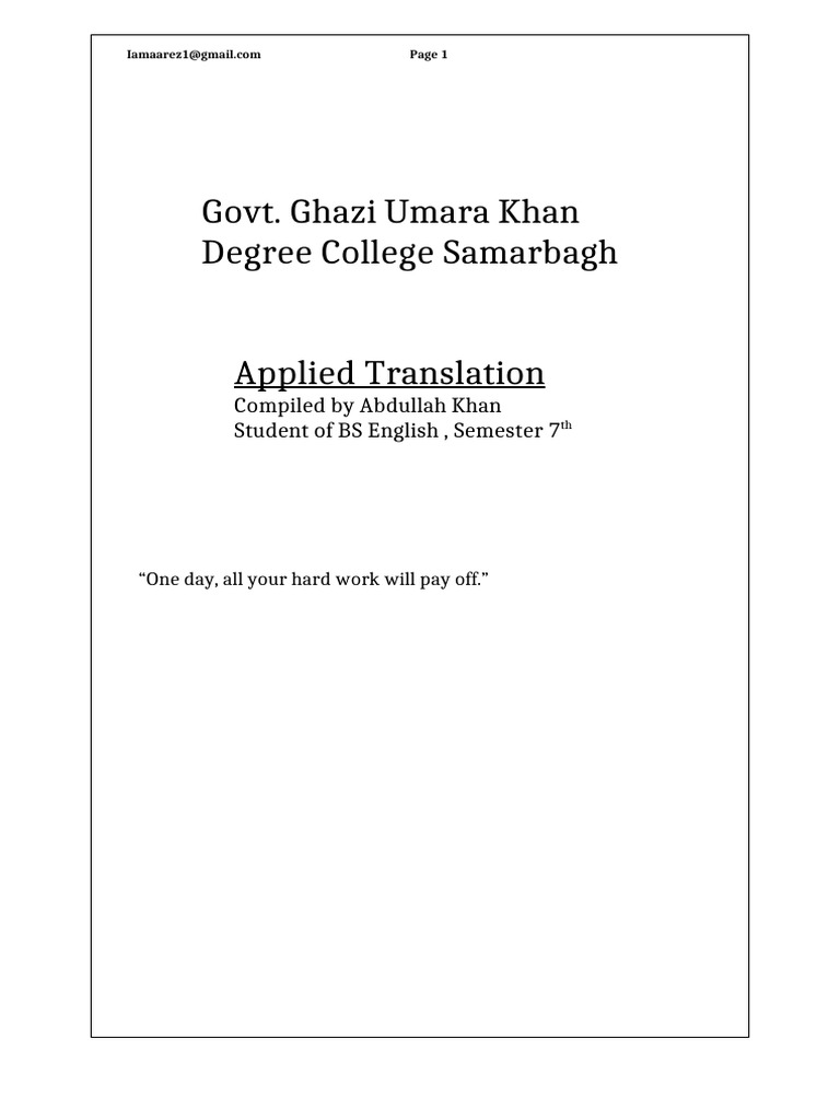 Applied Translation | PDF