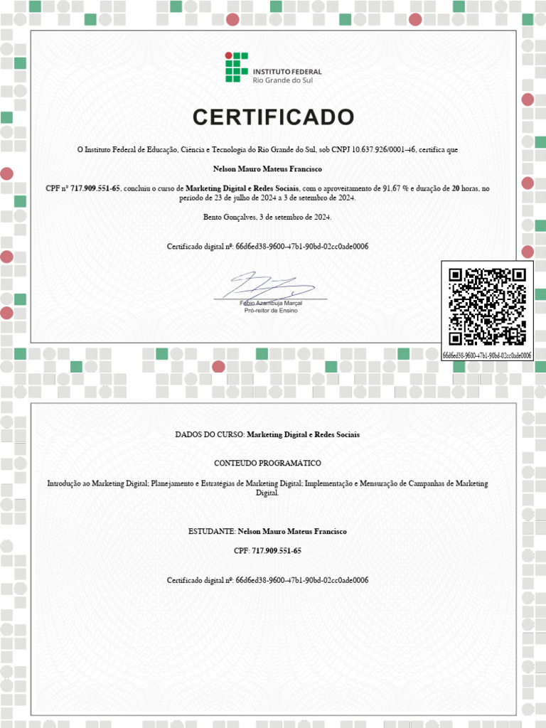 Marketing Digital e Redes Sociais-Certificado Digital 2612208 | PDF