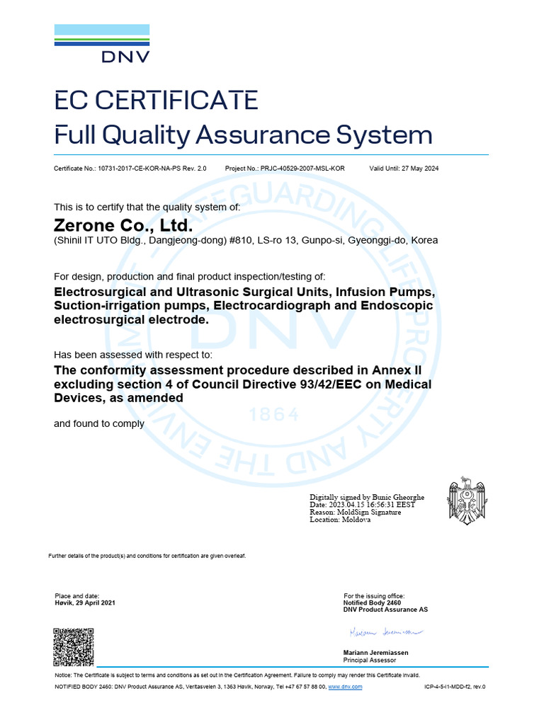 Ec Certificate (Active) 2021 - Rev.2.0.semnat | PDF