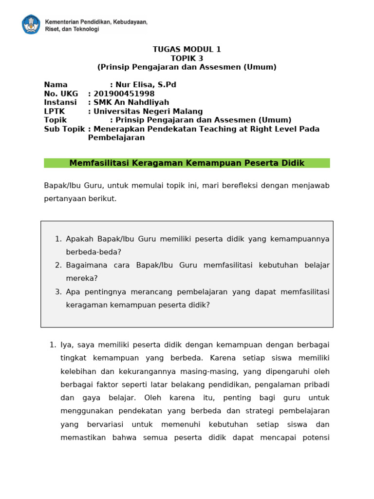 Tugas Modul 1 Topik 3 | PDF