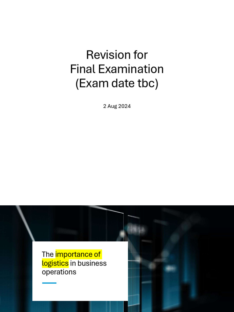 Revision For Final Exam Slides | PDF