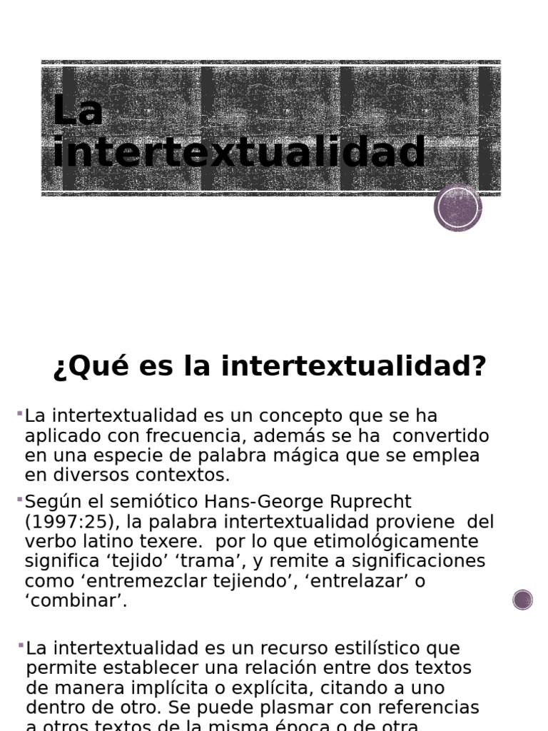 La Intertextualidad | PDF