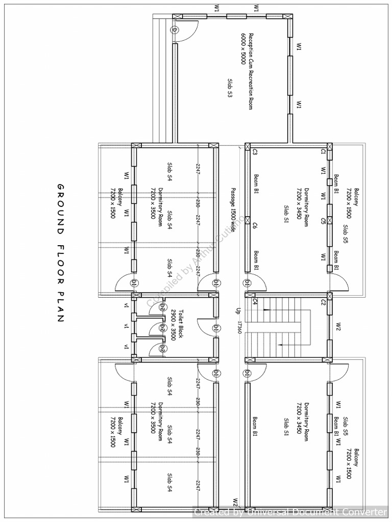 Hostel Drawing Without Spans | PDF