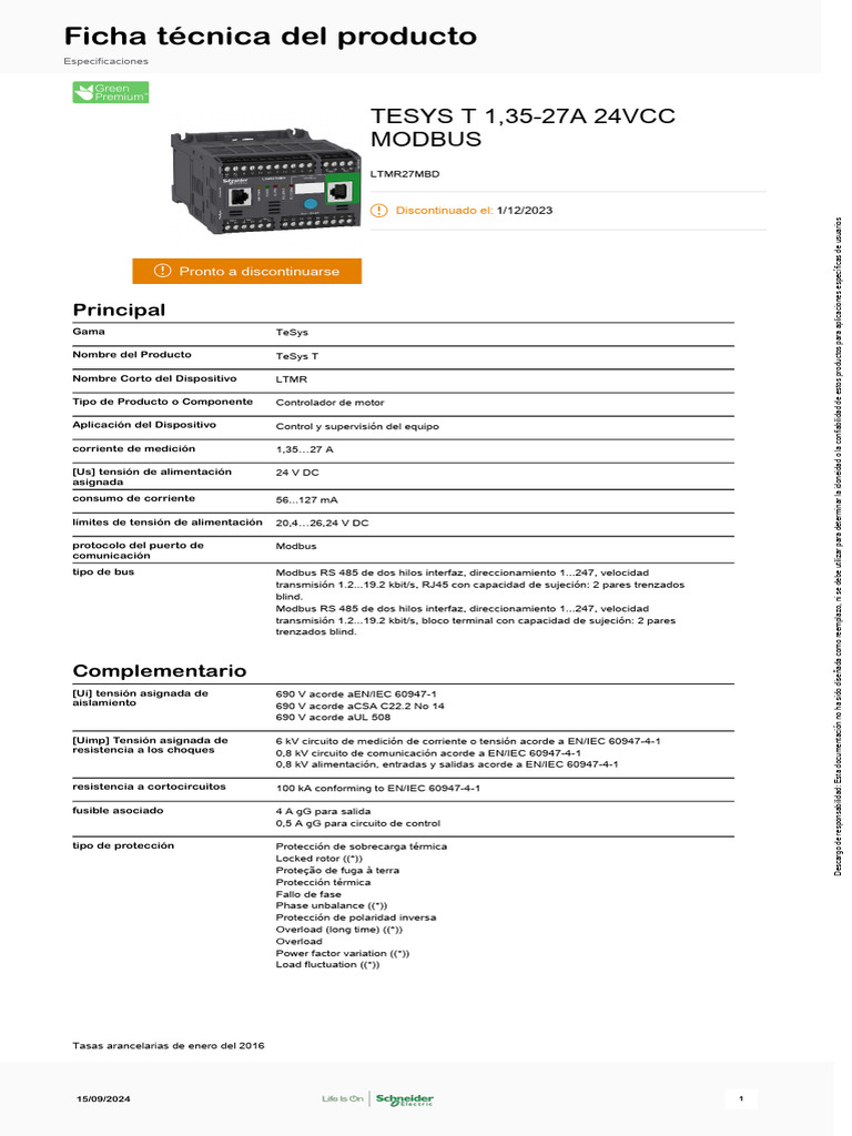 Schneider Electric - Tesys-T - LTMR27MBD | PDF