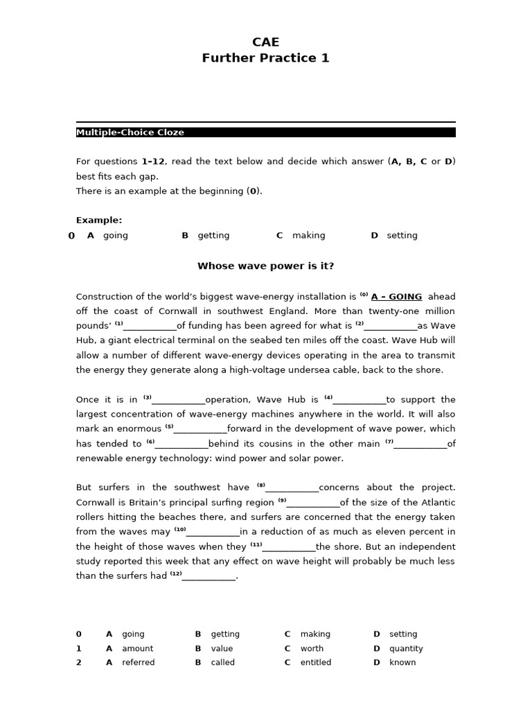 CAE Practice Test Plus Further Practice 1 - Cópia | PDF