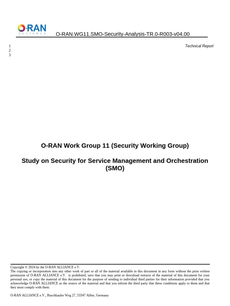 O RAN - WG11.SMO Security Analysis TR.0 R003 v04.00 | PDF | Denial Of ...