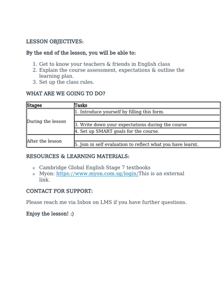 Lesson 1.1 - Introduction & Orientation | PDF