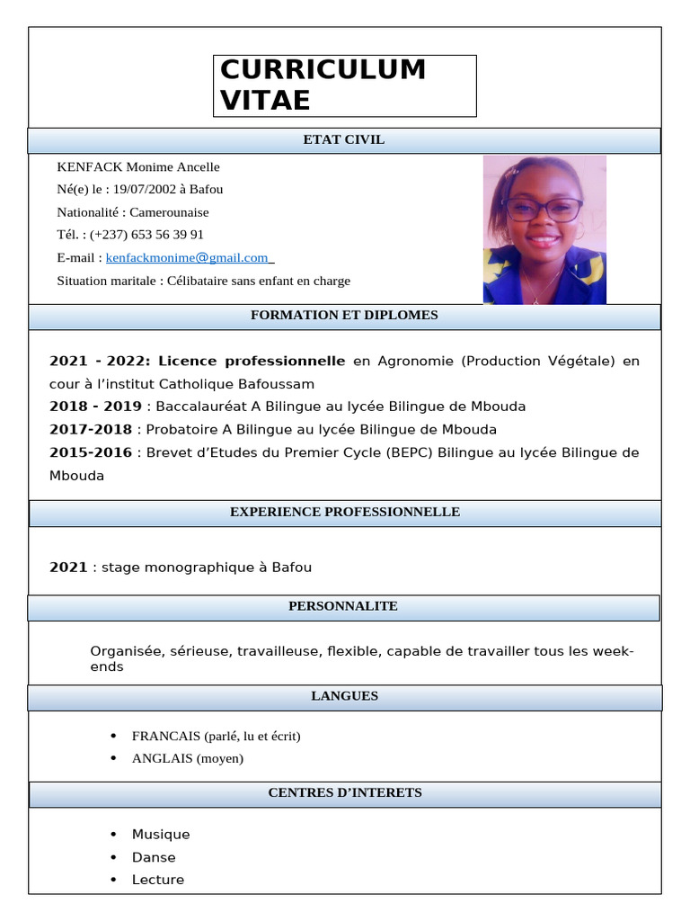 Mon CV | PDF