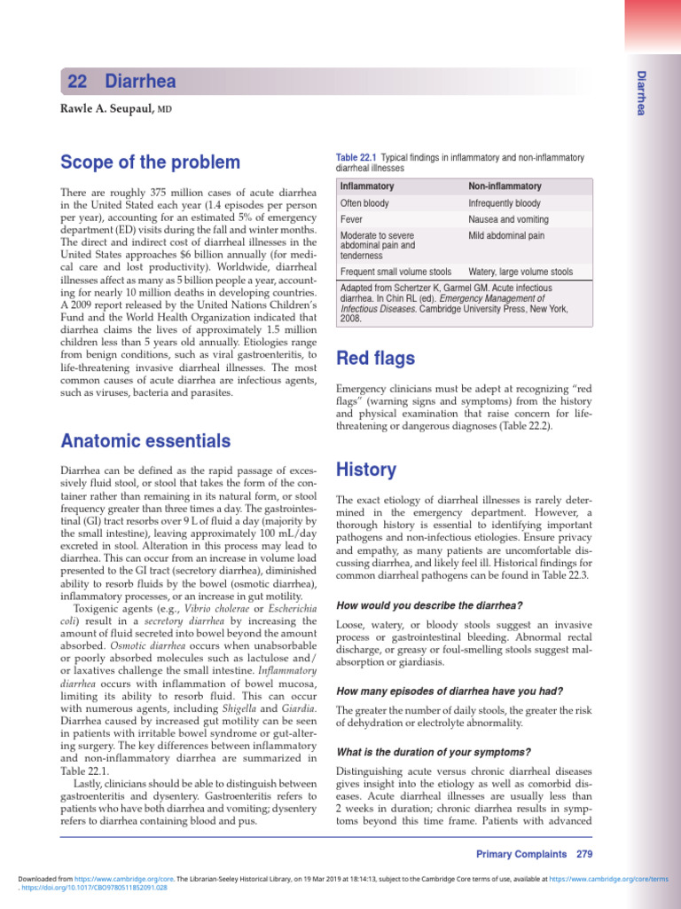 Diarrhea | PDF