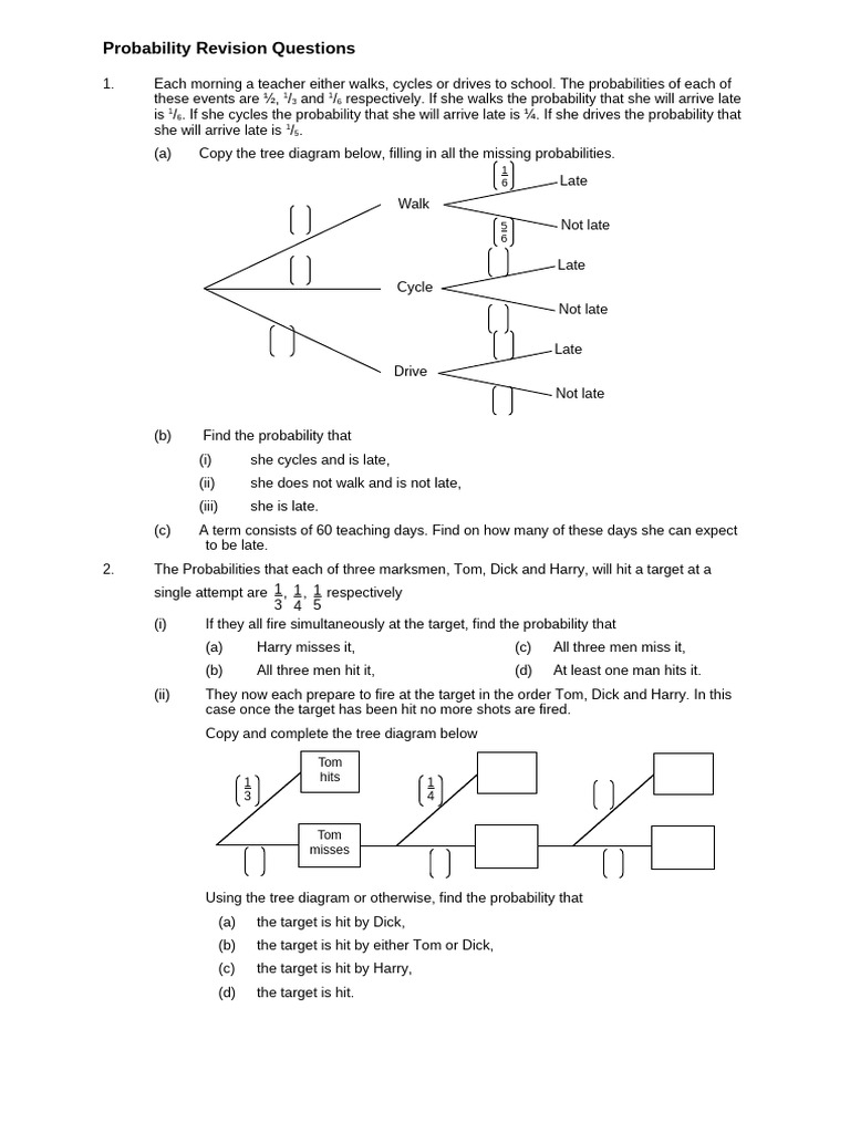 Probability Revision Questions | PDF | Applied Mathematics | Combinatorics