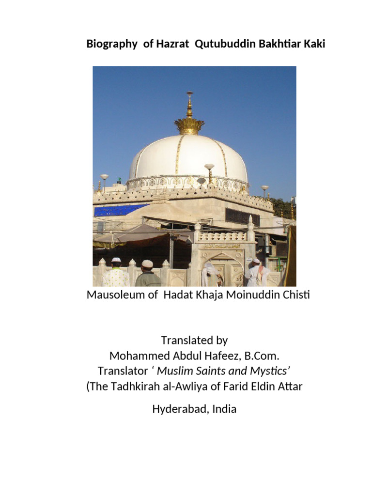 Biography of Hazrat Qutub Uddin Bakhtiral Kaki | PDF