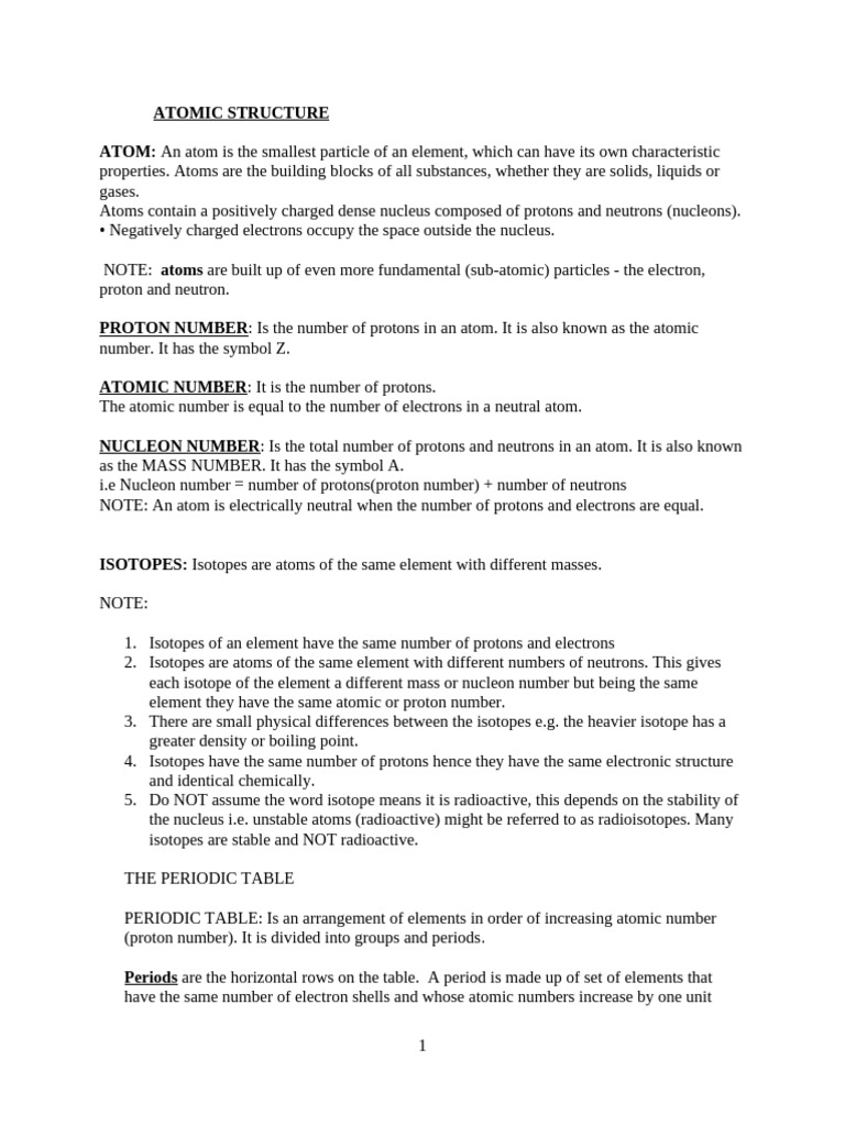 Periodic Table MYP 4 Students | PDF