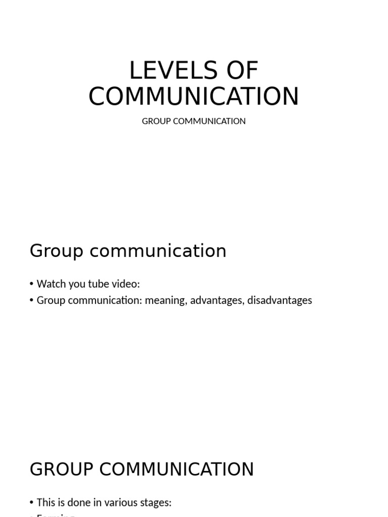 Gs 101 Levels of Communication | PDF | Communication | Career & Growth