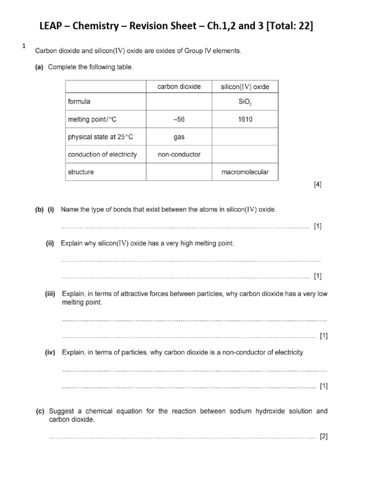 Revision Sheet - Leap, Ch. 1,2, and 3 | PDF