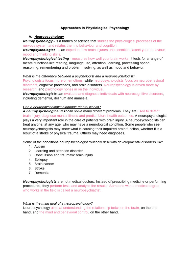 Physio Notes Midterm Quiz 1 | PDF | Neuropsychology | Self-Improvement