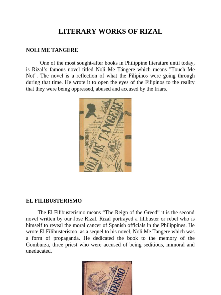 Literary Works of Rizal | PDF