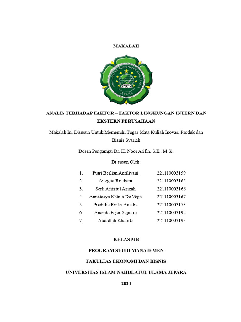 Makalah Kelompok 2 Inovasi Produk Dan Bisnis Syariah | PDF