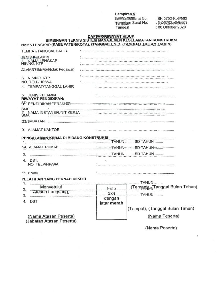 Formulir Data Peserta Dan DRH | PDF