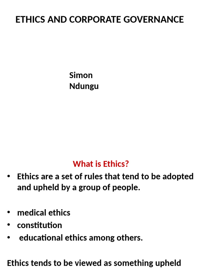 Ethics Lecture 1 & 2 | PDF