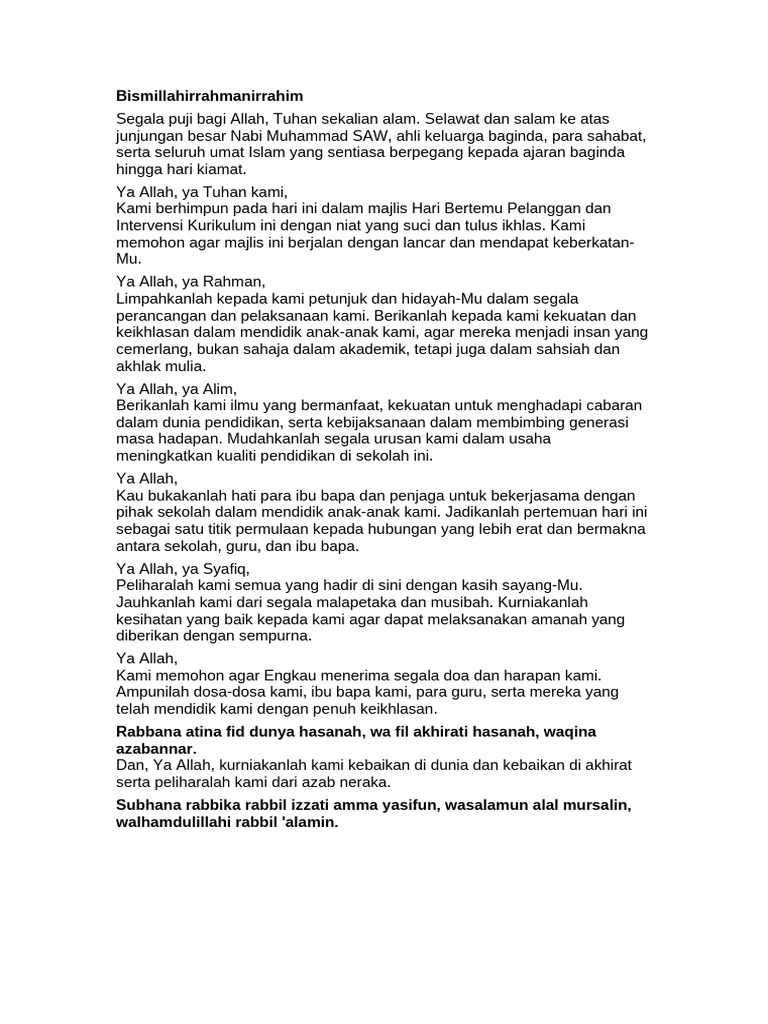 Doa Hari Bertemu Pelanggan | PDF